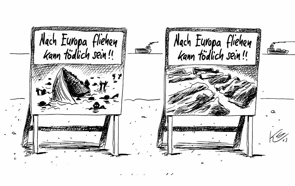 EU-Schockbilder-Kampagne. Jetzt auch in Afrika - Karikaturen - Badische ...