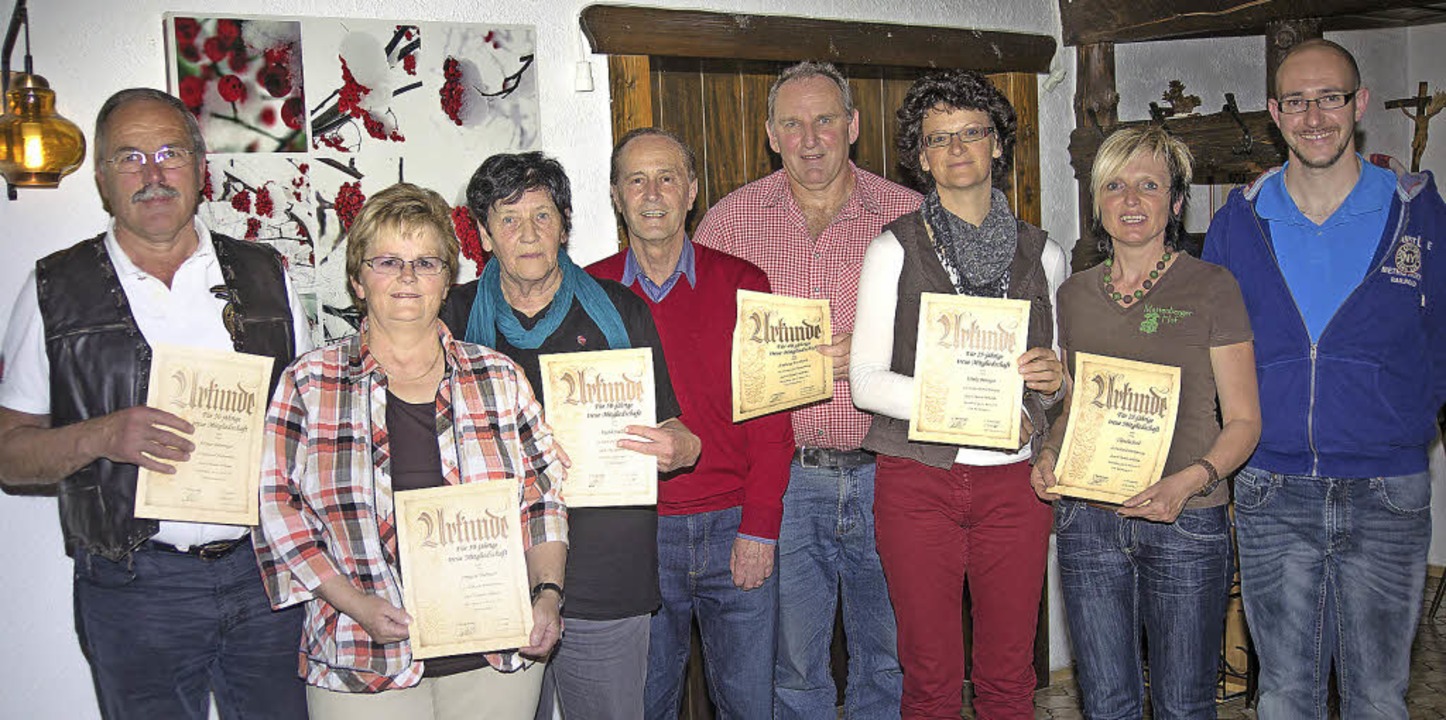 Vereinschef ehrt treue Mitglieder - Grafenhausen - Badische Zeitung