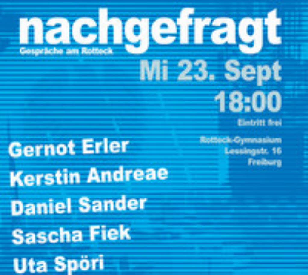"Nachgefragt" mit Andreae, Erler, Sander und Co. - Schulen (fudder ...