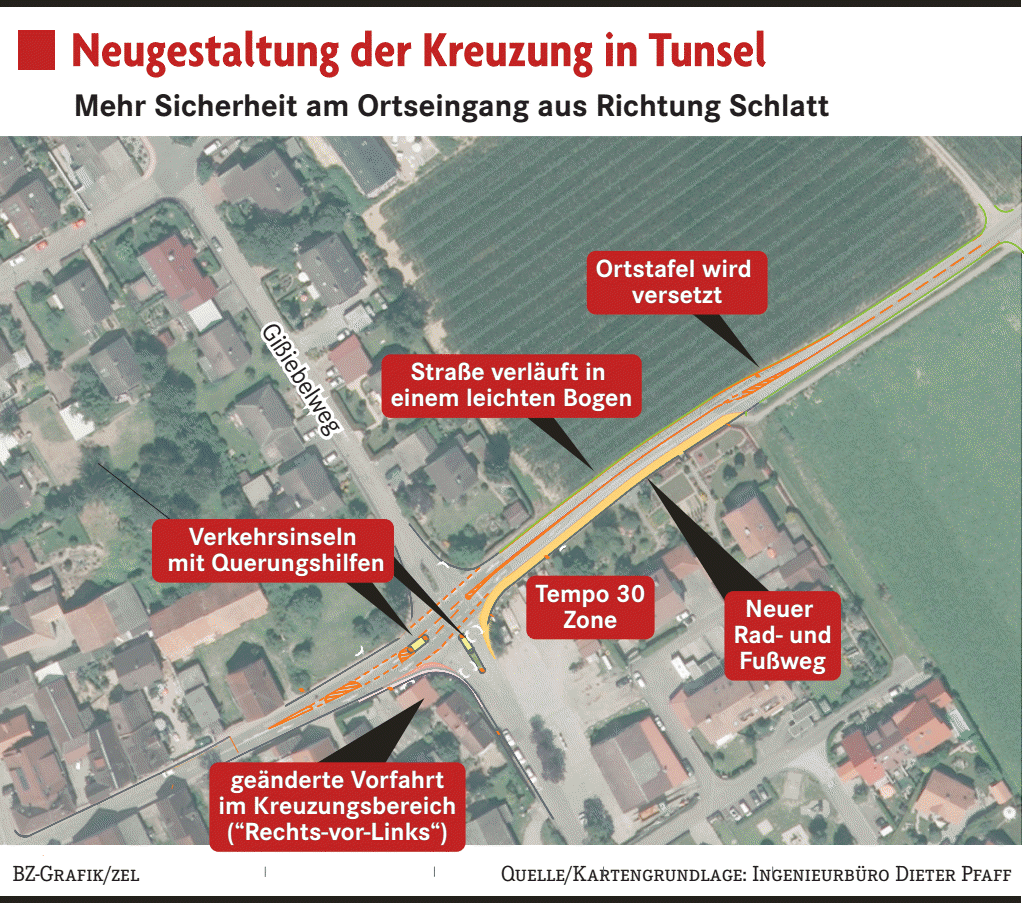 Richtungsweisender Tag für Tunsel - Bad Krozingen - Badische Zeitung