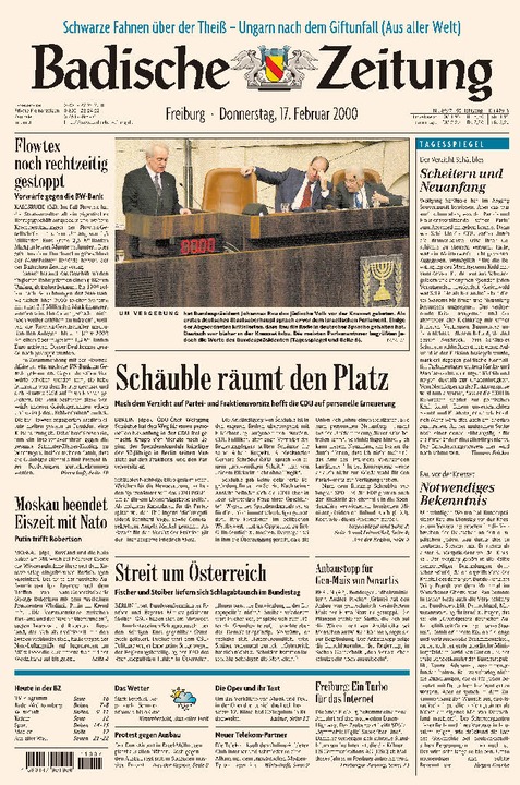 2000: Die Zeitung war von Anfang an dabei - Wir über uns - Badische Zeitung