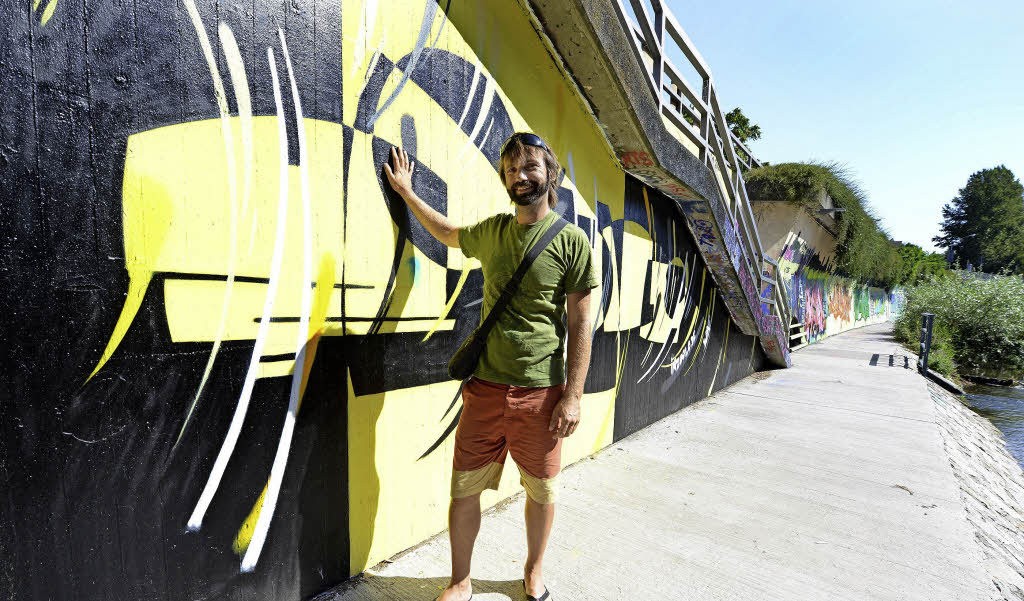 Andreas Ernst setzt seine Graffiti am Dreisamufer in Szene - Freiburg ...