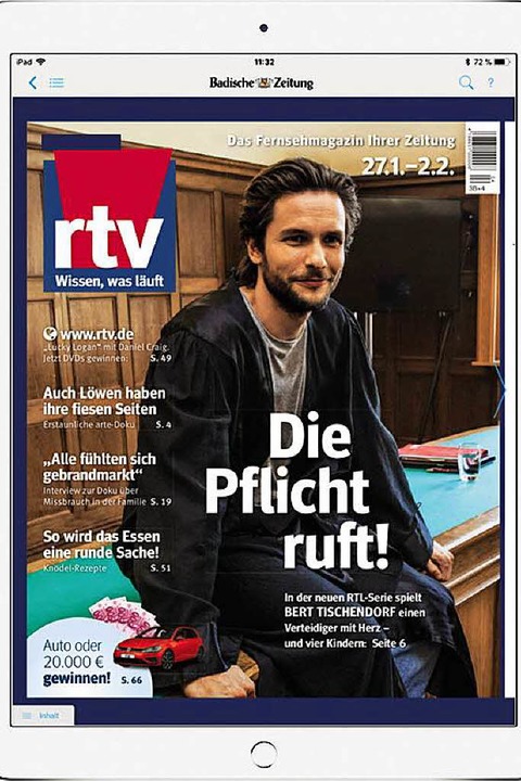 BZ App und BZ eZeitung ab sofort auch mit TV-Magazin rtv - Computer ...