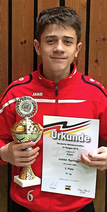 Justin Springer erst im Finale gestoppt - Ringen - Badische Zeitung