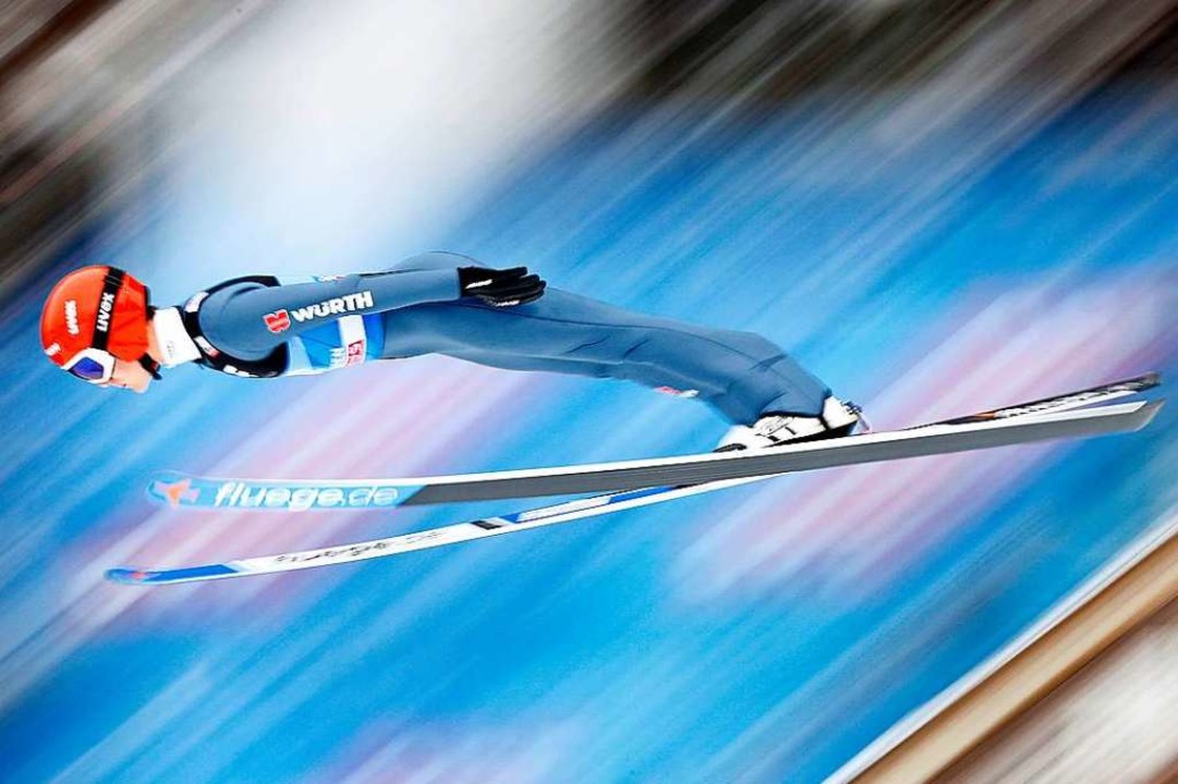 Erst zu früh, jetzt zu spät an der Kante: Stephan Leyhe vor der 68 ...