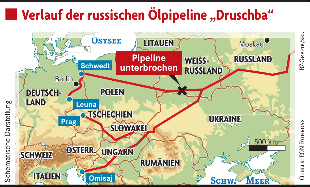 PIPELINE "DRUSCHBA" - Infobox - Badische Zeitung