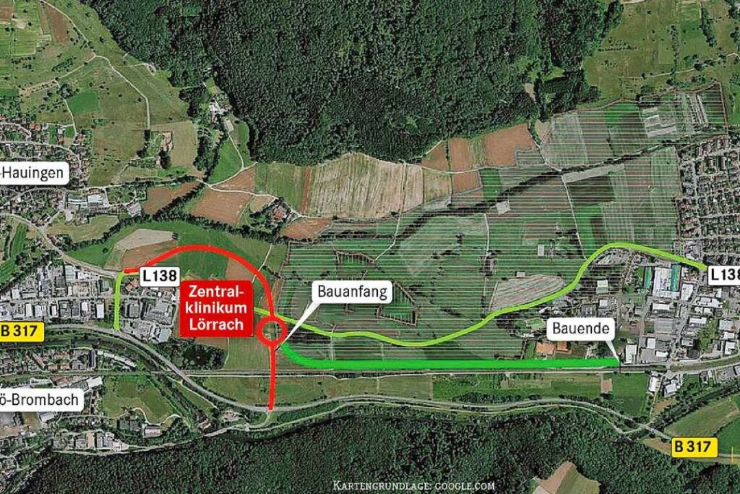 Die Verlegung der L 138 zwischen Steinen und Lörrach schreitet voran ...