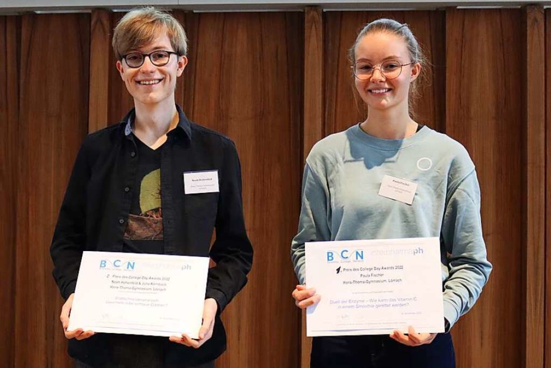 Zwei Lörracher Nachwuchsforscher wurden beim Biovalley College Day ...