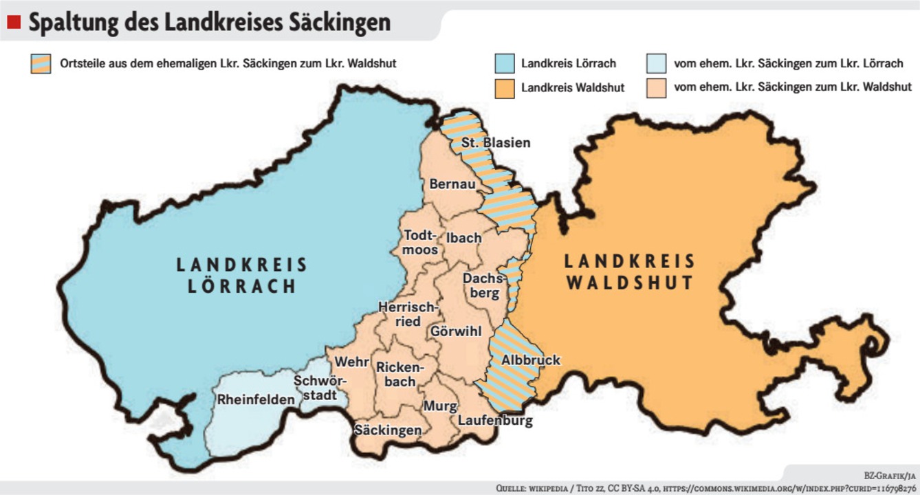 Vor 50 Jahren verschwand der Landkreis Säckingen von der politischen Landkarte - Bad Säckingen ...