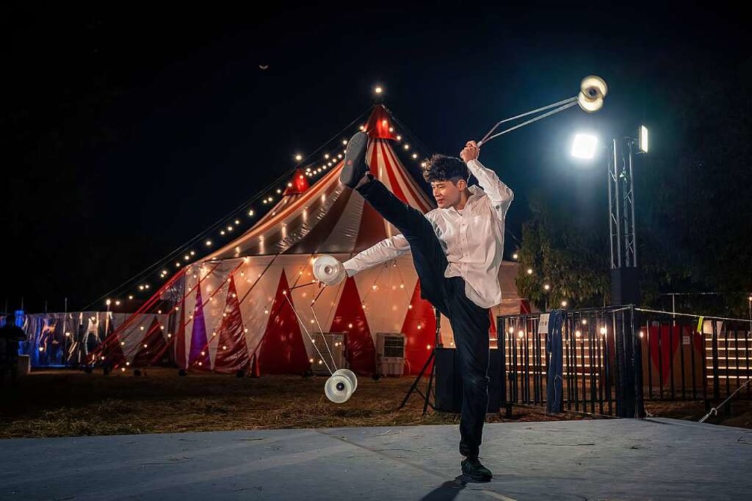 Artistin Masha Dimitri erklärt die Aufgaben des Clowns in der Manege ...