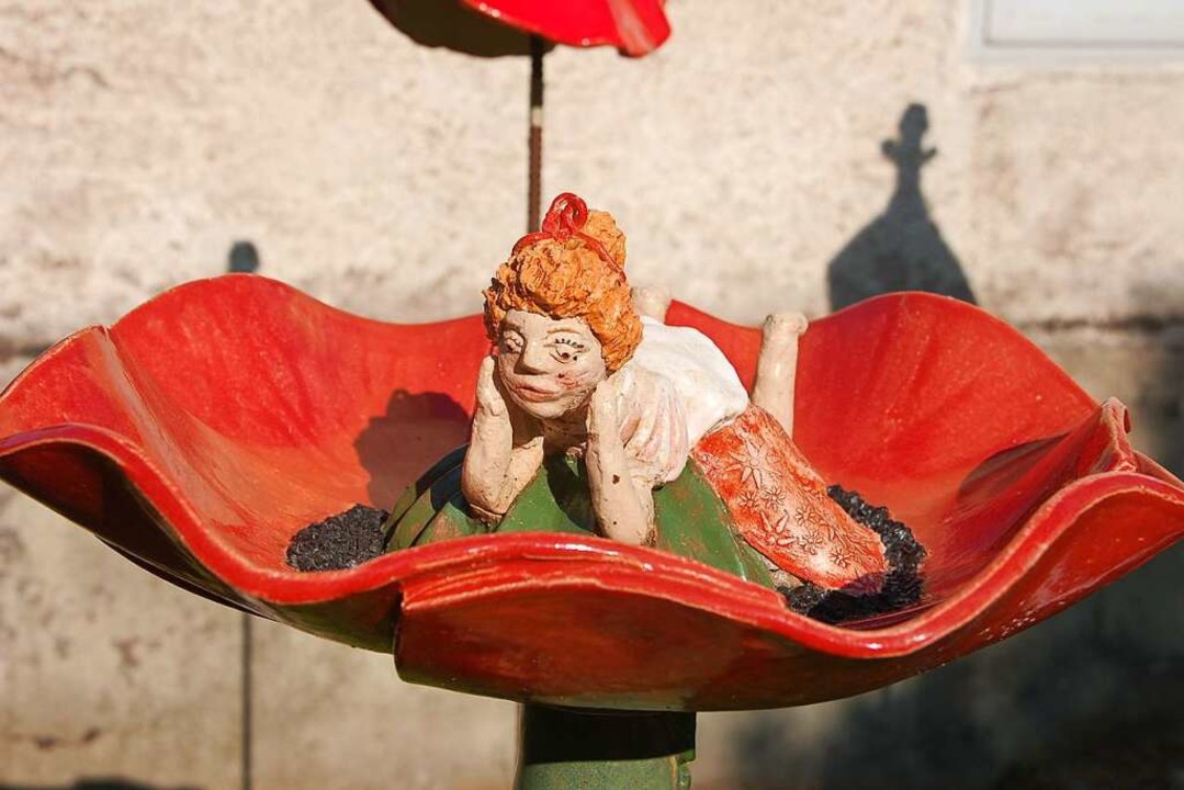 Der Dinkelberg zeigt sich bei der Kunstausstellung in Minseln von der ...