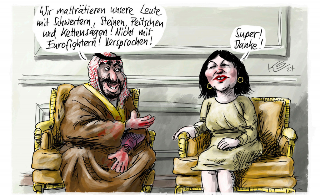 Wertebasierte Außenpolitik - Karikaturen - Badische Zeitung